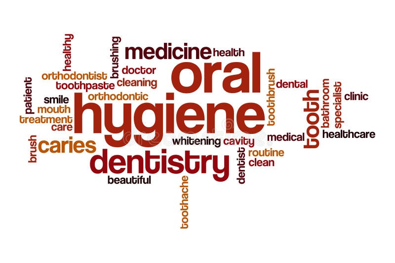 Hygiene Word Lettering Typography. Infographics with Linear Icons on ...