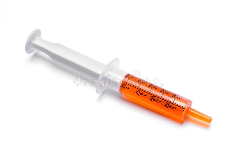Medicine Cup and Syringe stock photo. Image of dose - 197835442
