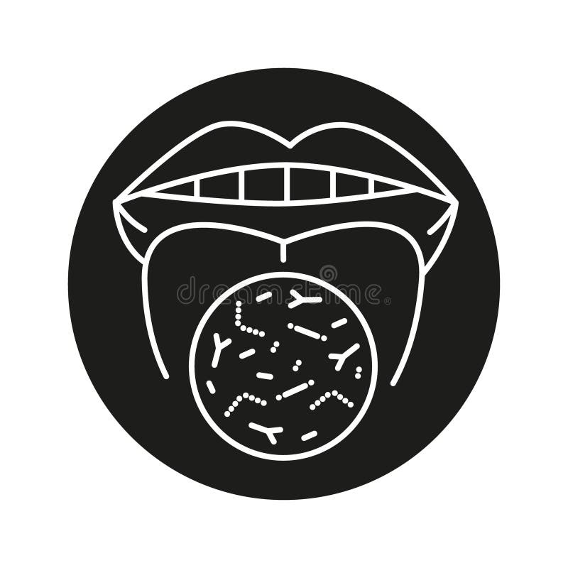 Oral Microflora Line Black Icon. Sign for Web Page, Mobile App, Button ...