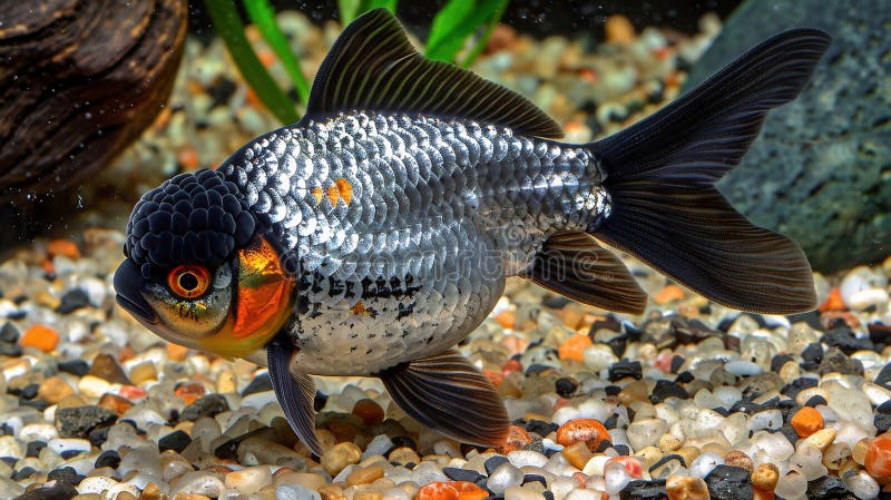 Goldfish in Aquarium Fish Tank Close Up Stock Image - Image of macro ...