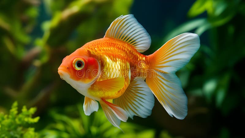 Oranda goldfish isolated stock image. Illustration of underwater ...