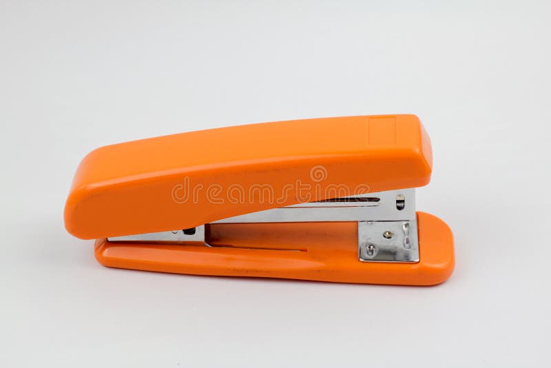 Orang big stapler stock image. Image of paperwork, joins - 249344721