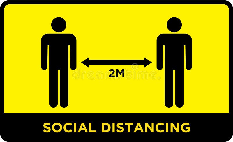 Social Distancing Banner. Keep the 2 Meter Distance. Stock Vector ...