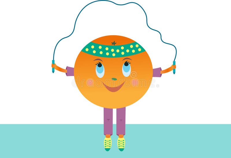 Vector orange jump rope. stock vector. Illustration of fruit - 183445781