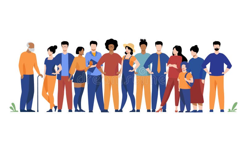 Diverse Crowd of People of Different Ages and Races Free Vectorv Stock ...