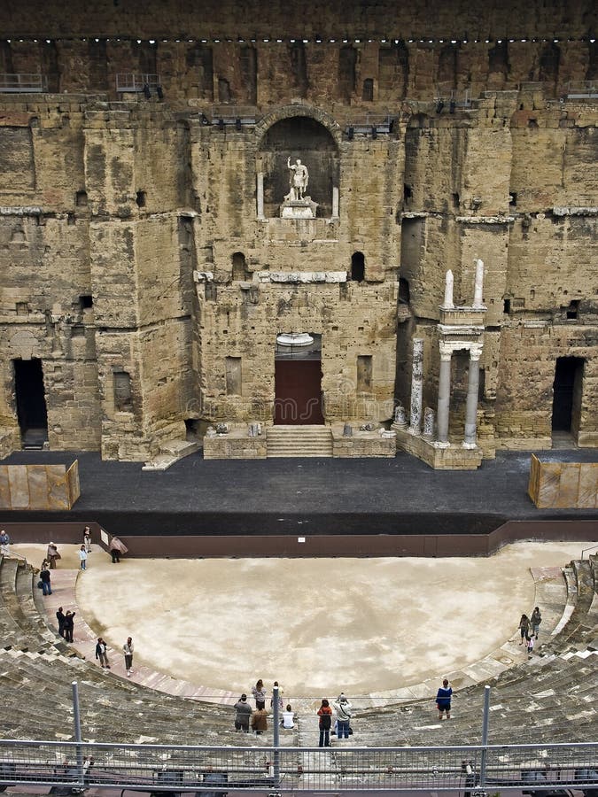 Ancient Roman Theater in Orange, Southern France Stock Image - Image of ...