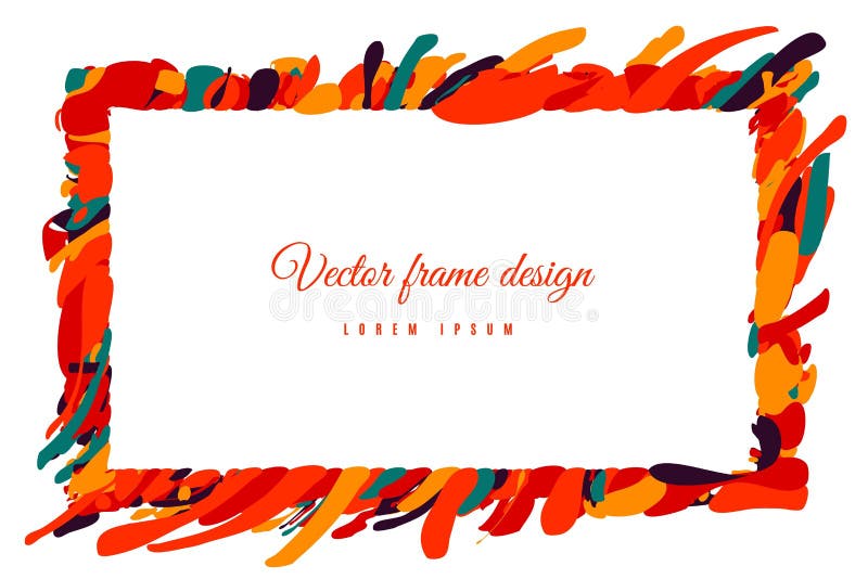 Orange Abstract Art Wave Background Frame. Flow Stock Vector ...