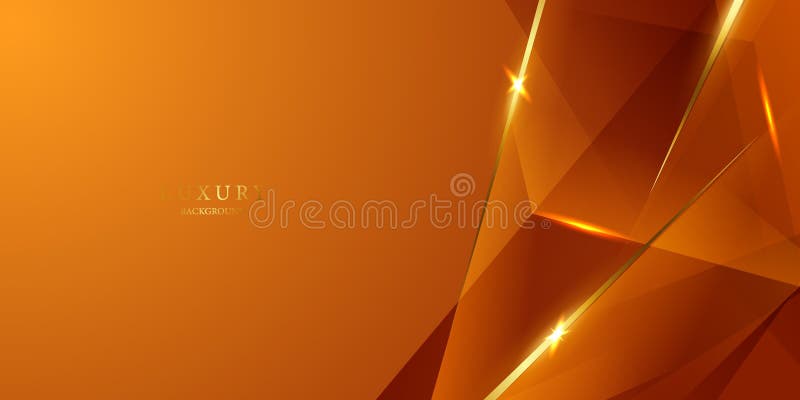 Orange Abstract Background with Luxury Golden Elements Vector ...