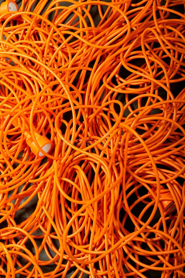 Orange Abstract Cable Background Stock Photo - Image of closeup ...