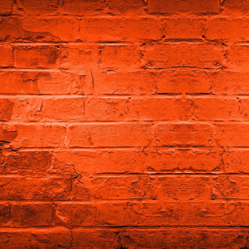 Orange Abstract Colorful Damaged Rustic Brick Wall Brickwork Stonework ...