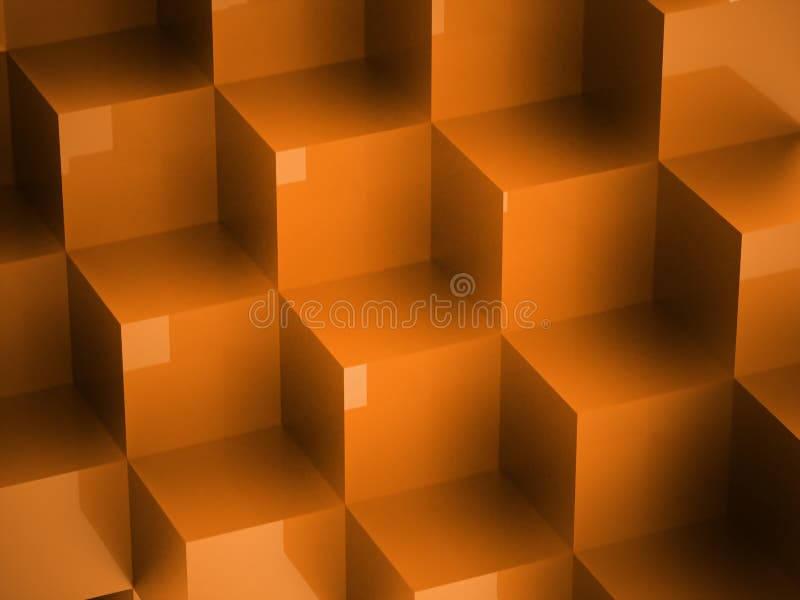 Orange Abstract Cubes Background Stock Illustration - Illustration of ...