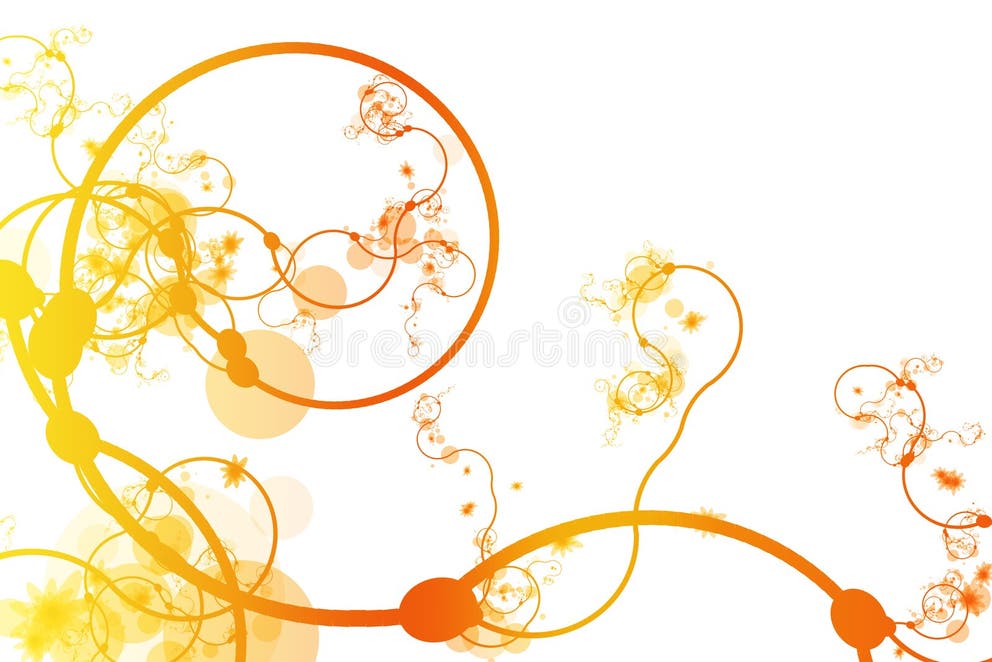 Orange Abstract Curving Line Vines Stock Illustration - Illustration of ...