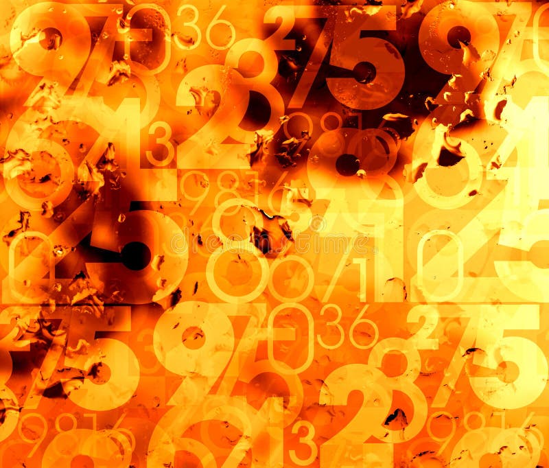 Orange Abstract Hot Numbers Background Stock Illustration ...