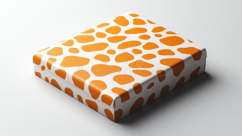 Orange Abstract Patterned Box on White Background Generative AI Stock ...