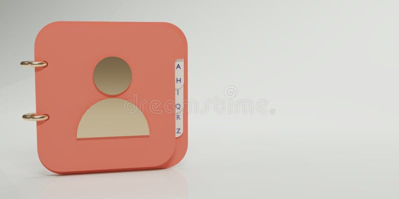 Orange Address Book Icon with Copy Space for Texts Isolated on White ...