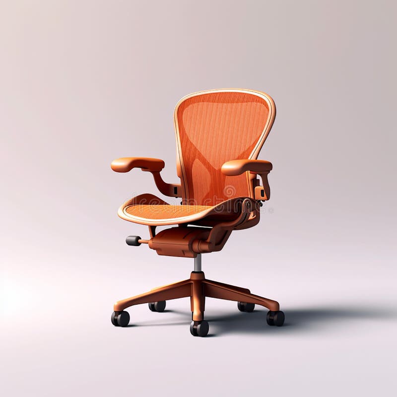 Orange Aeron Chair stock illustration. Illustration of aeron - 279015344
