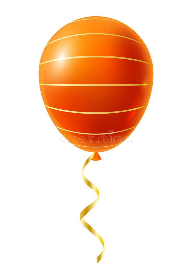 Orange Air Balloon Isolated on White Background Stock Vector ...