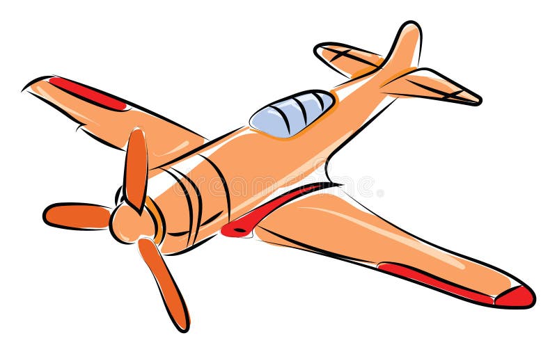 Orange Plane, Vector or Color Illustration Stock Vector - Illustration ...