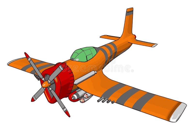 Orange Plane, Vector or Color Illustration Stock Vector - Illustration ...