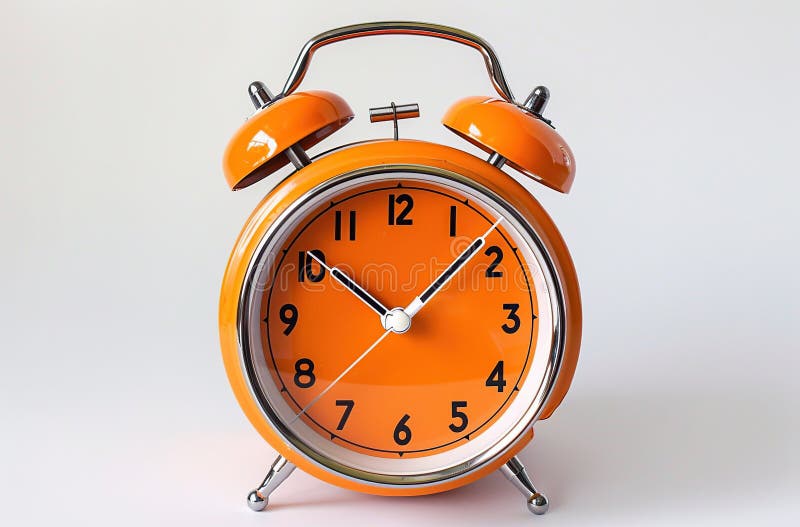 Orange Alarm Clock on White Background Stock Illustration ...