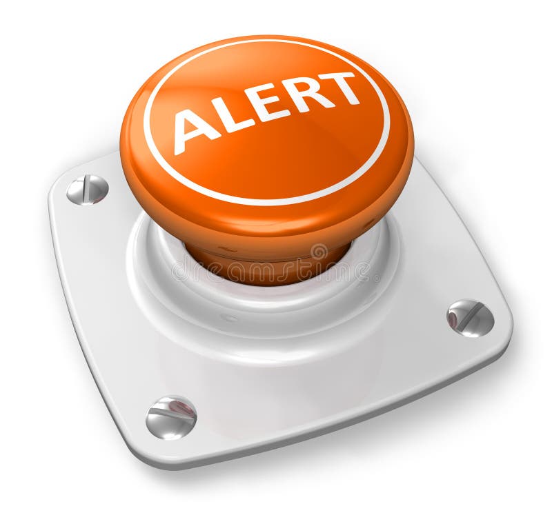 Red alert button stock illustration. Illustration of plastic - 18517454