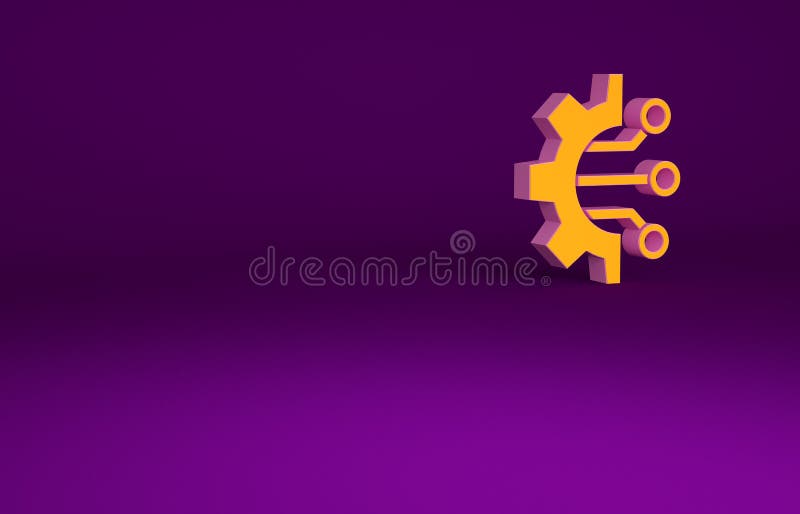 Orange Algorithm Icon Isolated On Purple Background Algorithm Symbol Design From Artificial