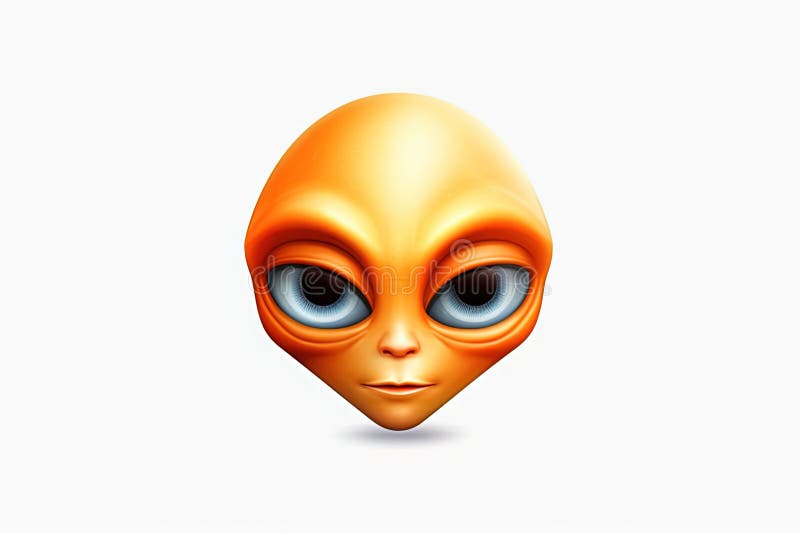 Orange Alien Face Emoji Icon Isolated, Illustration Generative Ai Stock ...