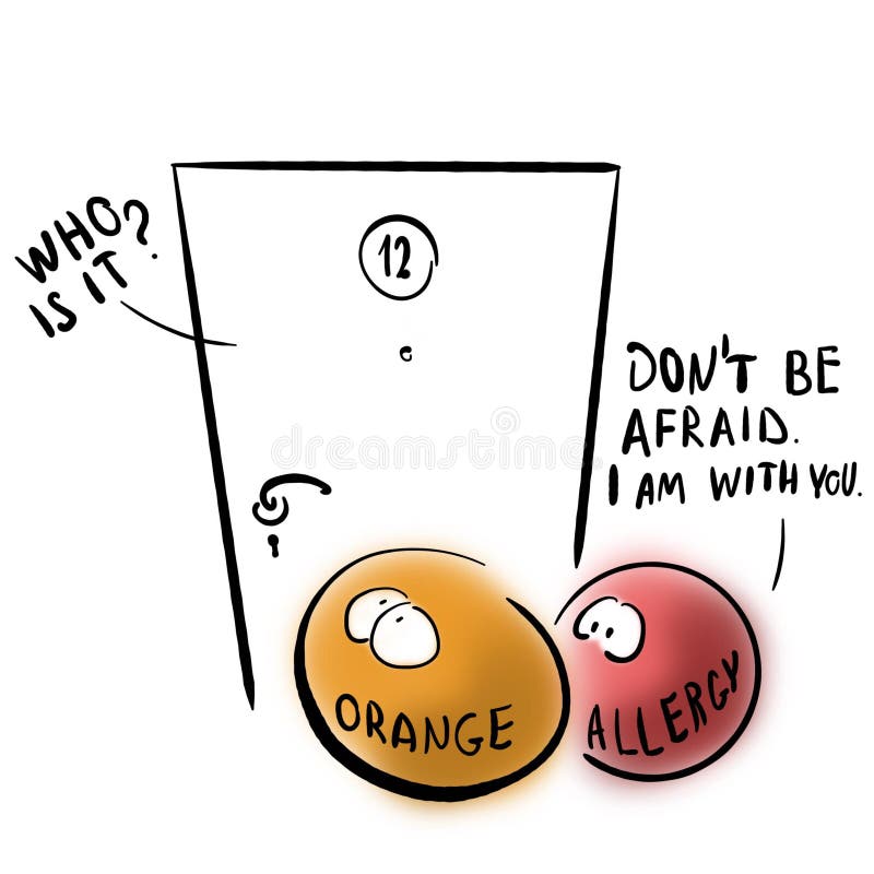 Orange and Allergy Knock on the Door Stock Illustration - Illustration ...