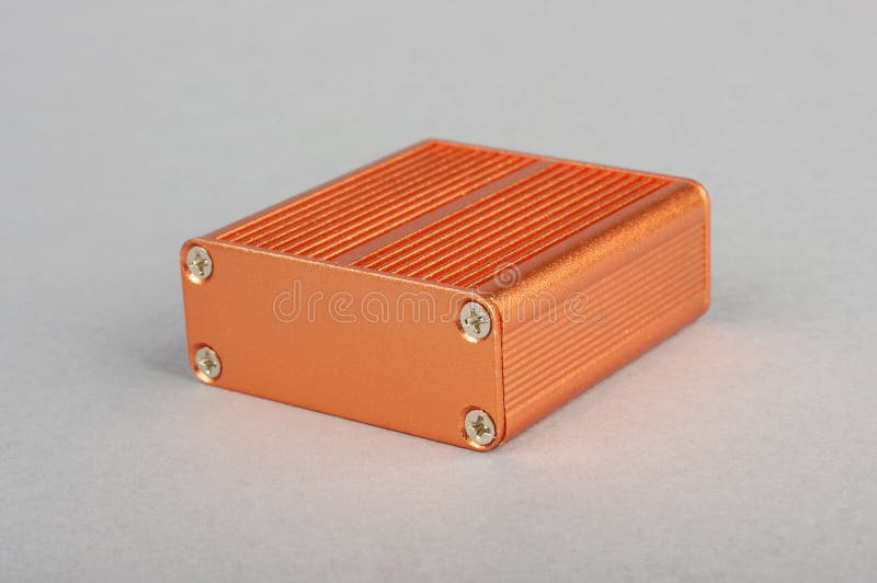 Orange Aluminium Enclosure for Electronics Projects Stock Photo - Image ...