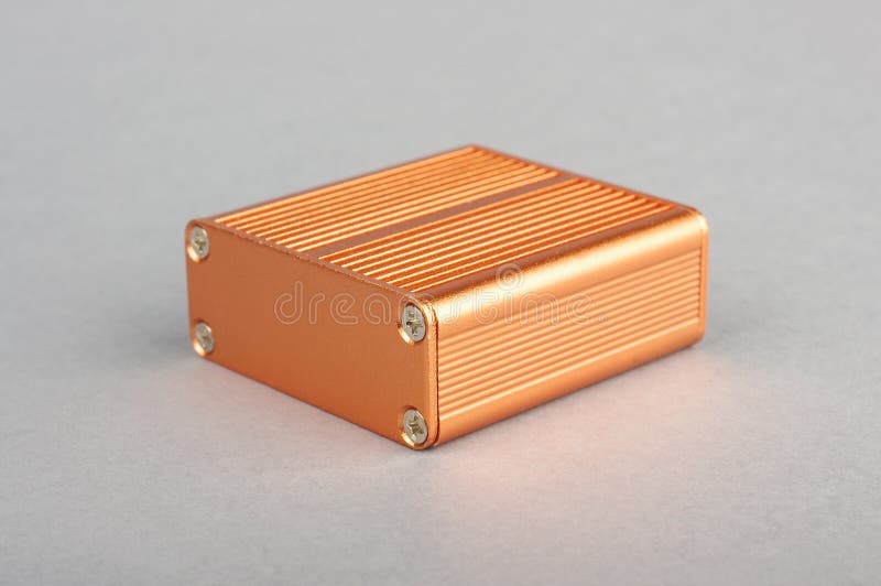 Orange Aluminium Enclosure for Electronics Projects Stock Photo - Image ...