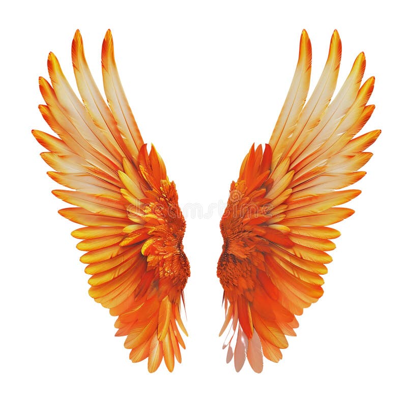 Orange Angel Wings stock photo. Illustration of power - 349332498