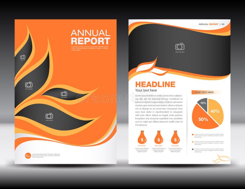 Orange Annual Report Template,cover Design,brochure Fl Yer,info Stock ...
