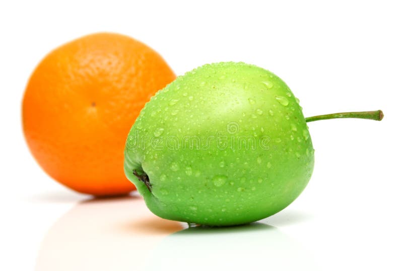 Orange and apple stock photo. Image of fruit, vegetarian - 4904576