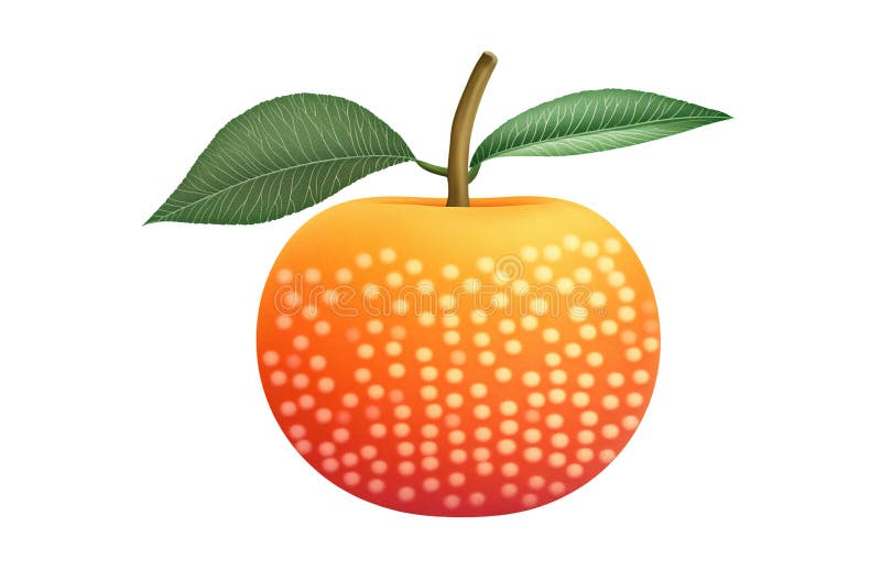 Orange Apple with Dotted Pattern Isolated on White Stock Image ...