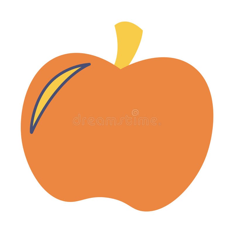 Orange Apple Fruit Icon. Vector Stock Vector - Illustration of juicy ...