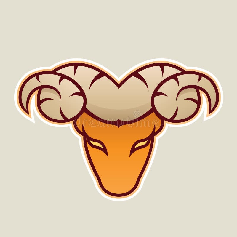 Red Aries or Ram Icon Front View Vector Illustration Stock Vector ...