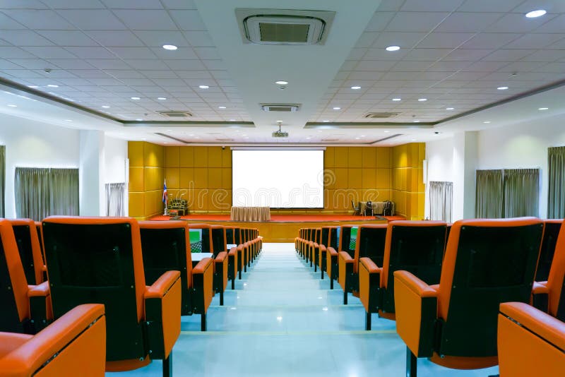 Orange Armchair in the Meeting Room Stock Photo - Image of indoor ...