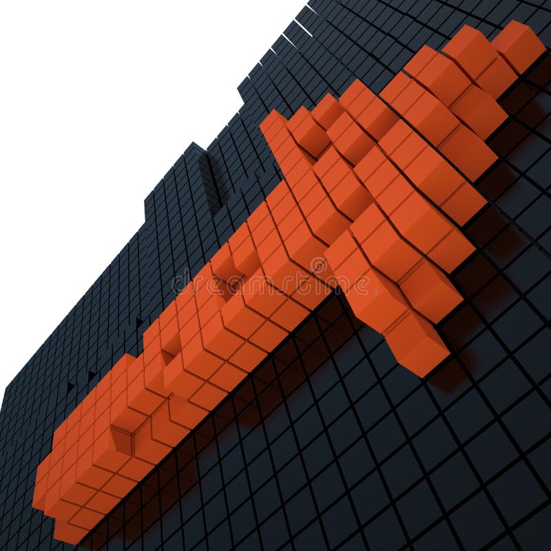 Orange arrow, 3D stock illustration. Illustration of cursor - 37446451