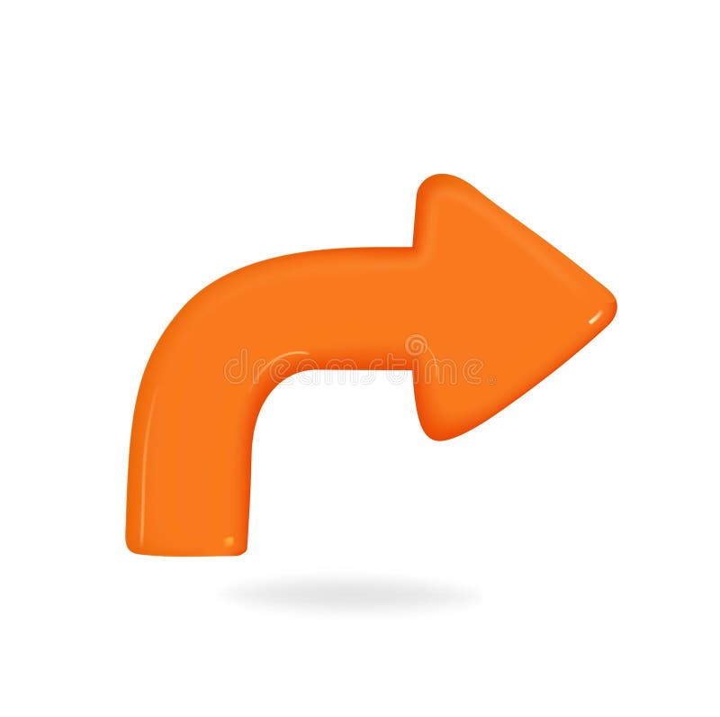 Orange Arrow.icon, Right Arrow. 3D Vector in High Quality Stock Vector ...