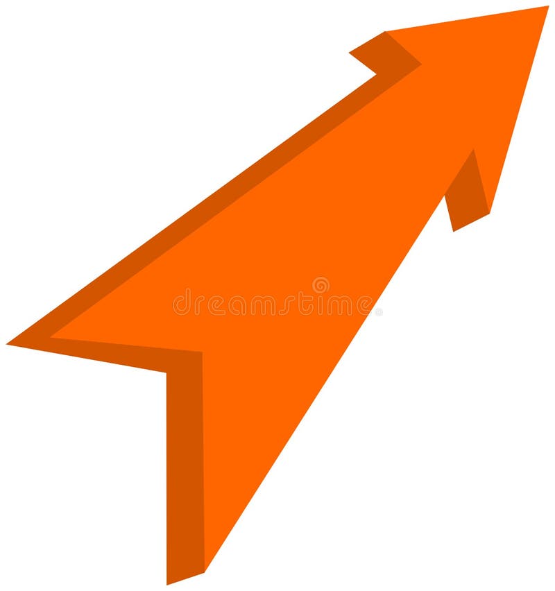 Orange Arrow Pointed - 3D Illustration Stock Illustration ...
