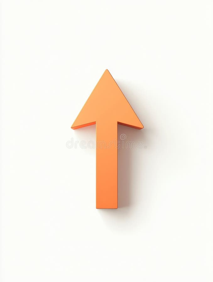 Bright Orange Arrow Pointing Upwards on a Plain Background Highlighting ...