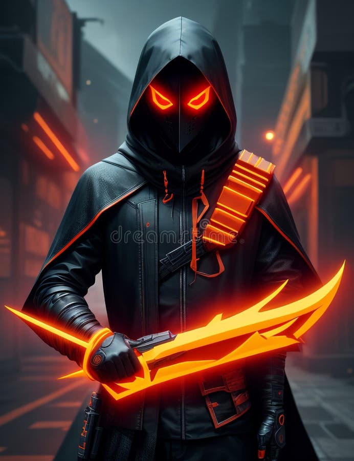 Orange assassin stock illustration. Illustration of assassin - 329561888