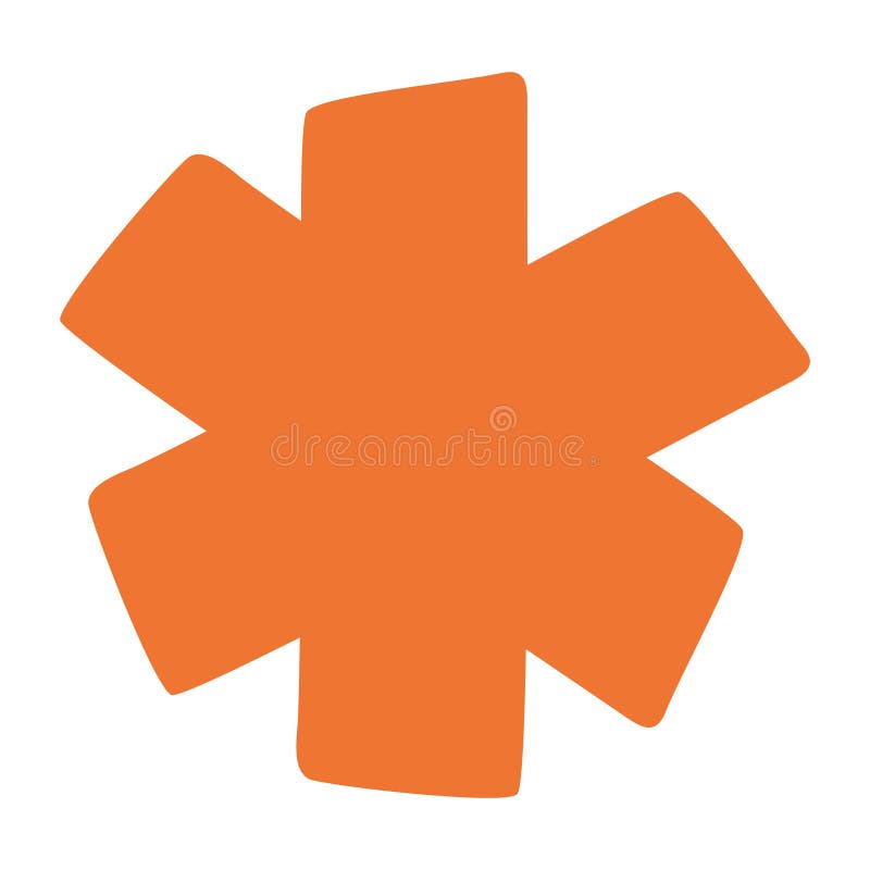 Orange asterisk hand drawn stock illustration. Illustration of vector ...