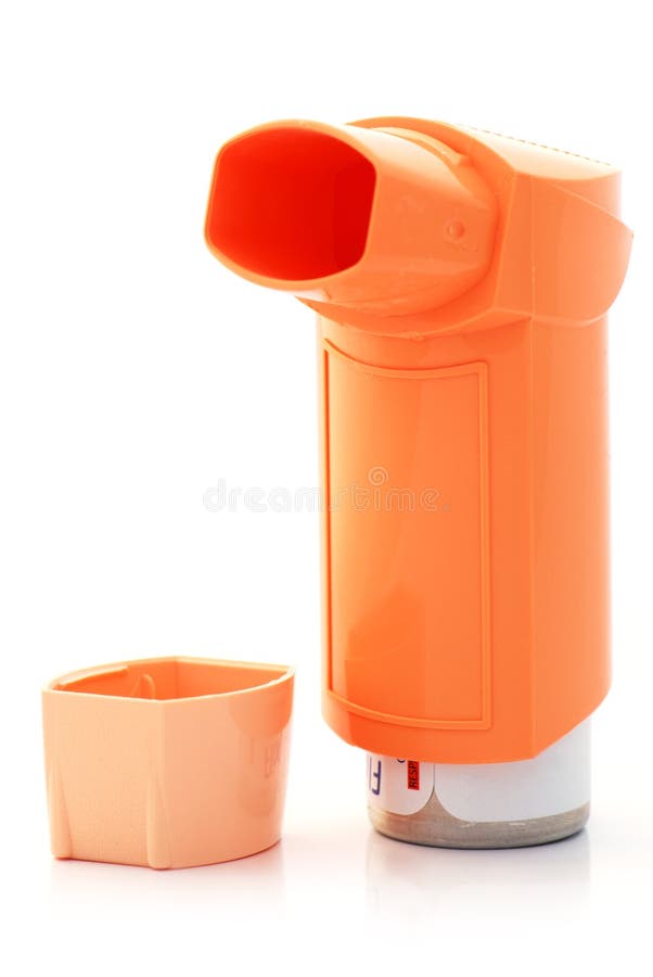Orange Asthma Inhaler and Hood Stock Photo - Image of aggression ...