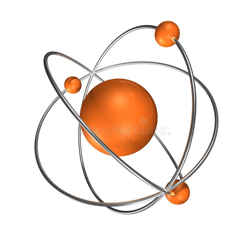 Orange Atom on Grey Background Stock Illustration - Illustration of ...