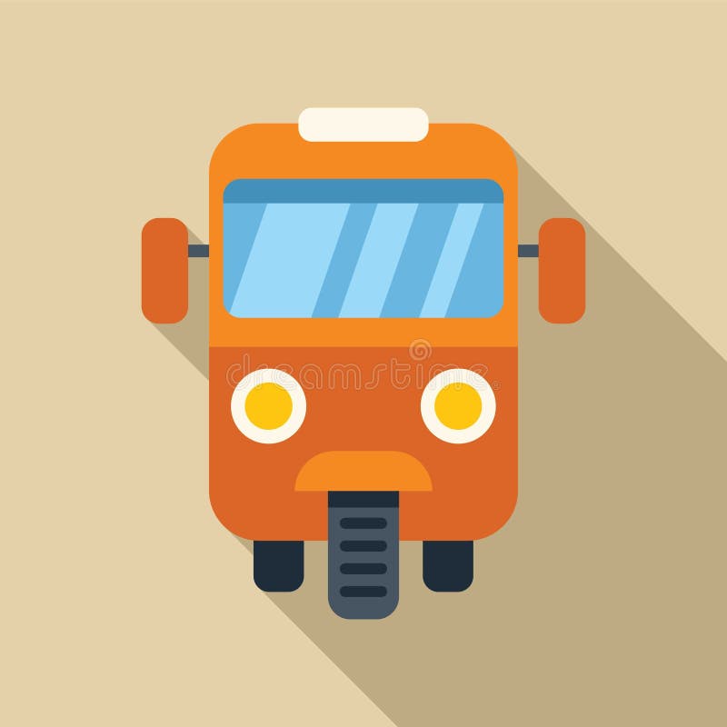 Orange Auto Rickshaw Front View with Long Shadow Stock Illustration ...