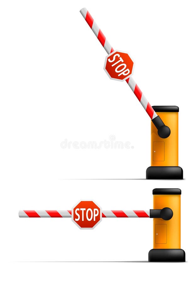 Orange Automatic Barrier. Vector Stock Illustration - Illustration of ...