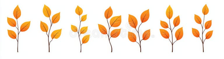 An Orange Autumn Leaf Floating in Different Angles in a 3D Render ...