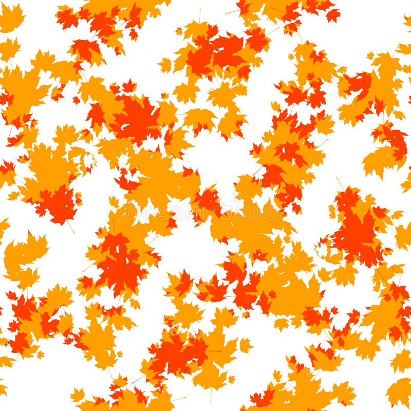 Orange Autumn Leaves Seamless Stock Vector - Illustration of background ...