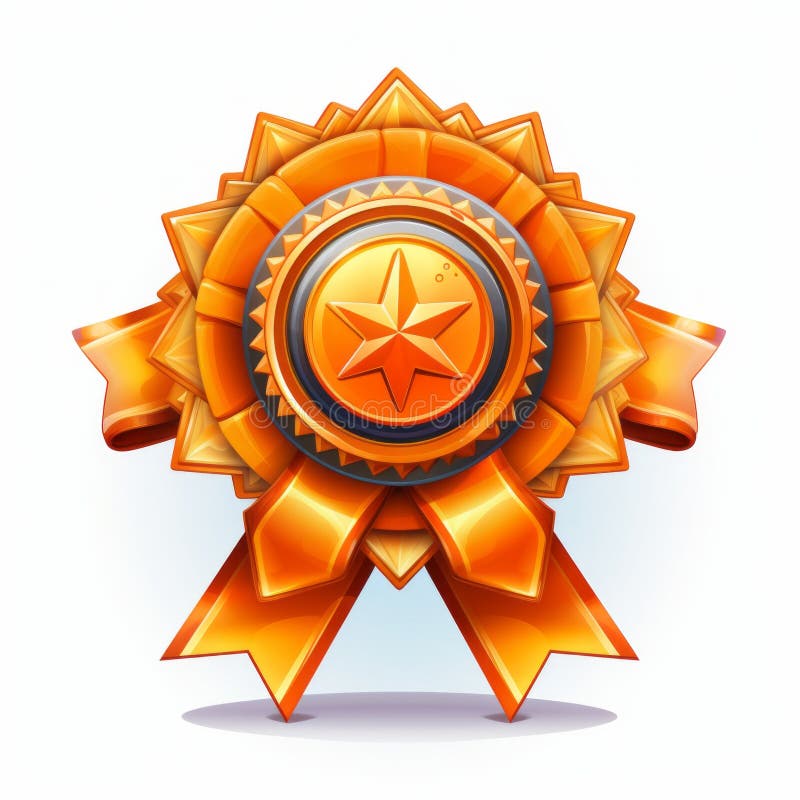 An Orange Award Ribbon on a White Background Stock Illustration ...